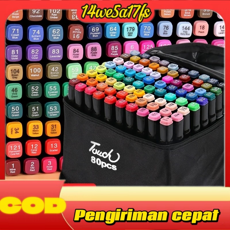 Jual High tune Spidol Sketsa Spidol Umum 80Warna Spidol Brush Pen ...