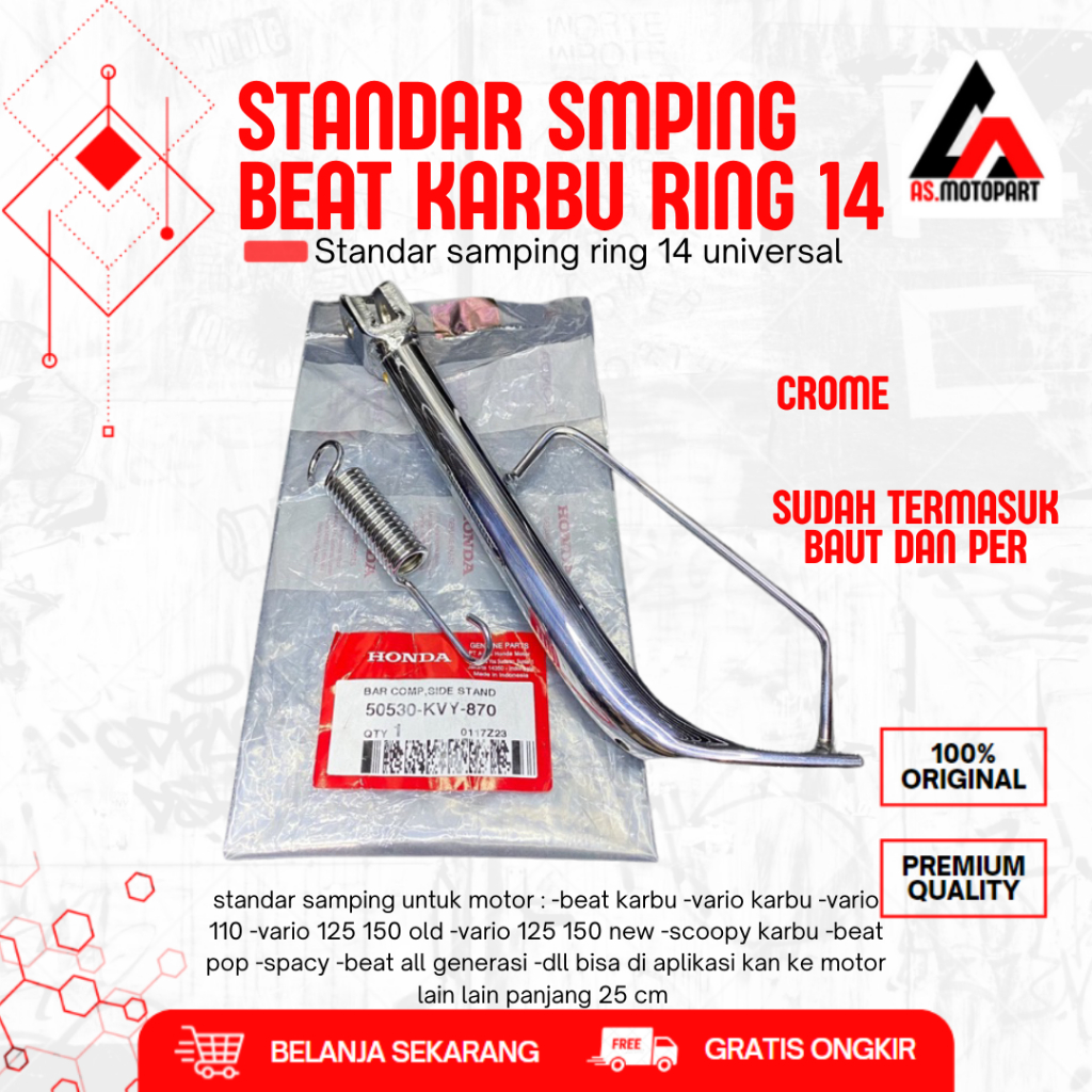 Jual STANDAR 1 SATU SAMPING BEAT KARBU VARIO KARBU SCOOPY KARBU BEAT ...