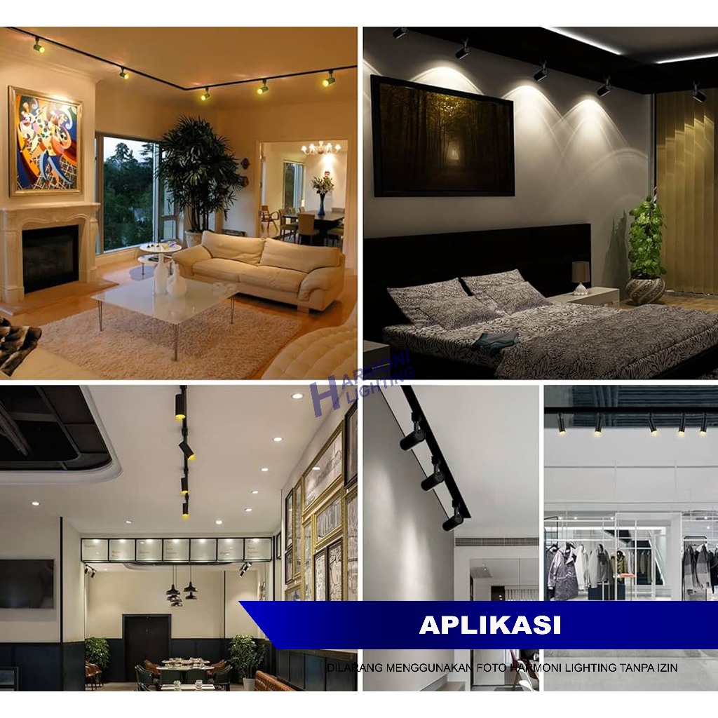 Jual Rel Lampu Sorot Plafon 0.5M 1M - Track Light Hitam atau Putih ...