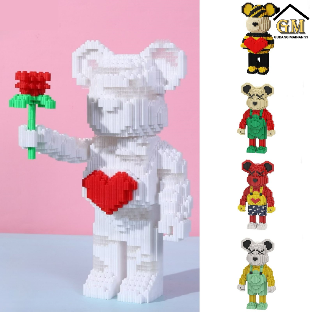Jual Nano Blocks Medium Violent Bear Series 3D Model, Mainan Blok Susun ...