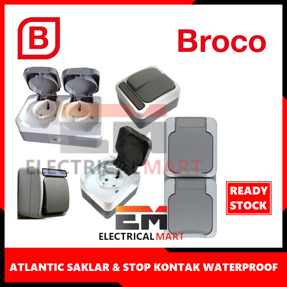 Jual BROCO Atlantic Saklar & Stop Kontak Waterproof - Engkel Seri ...