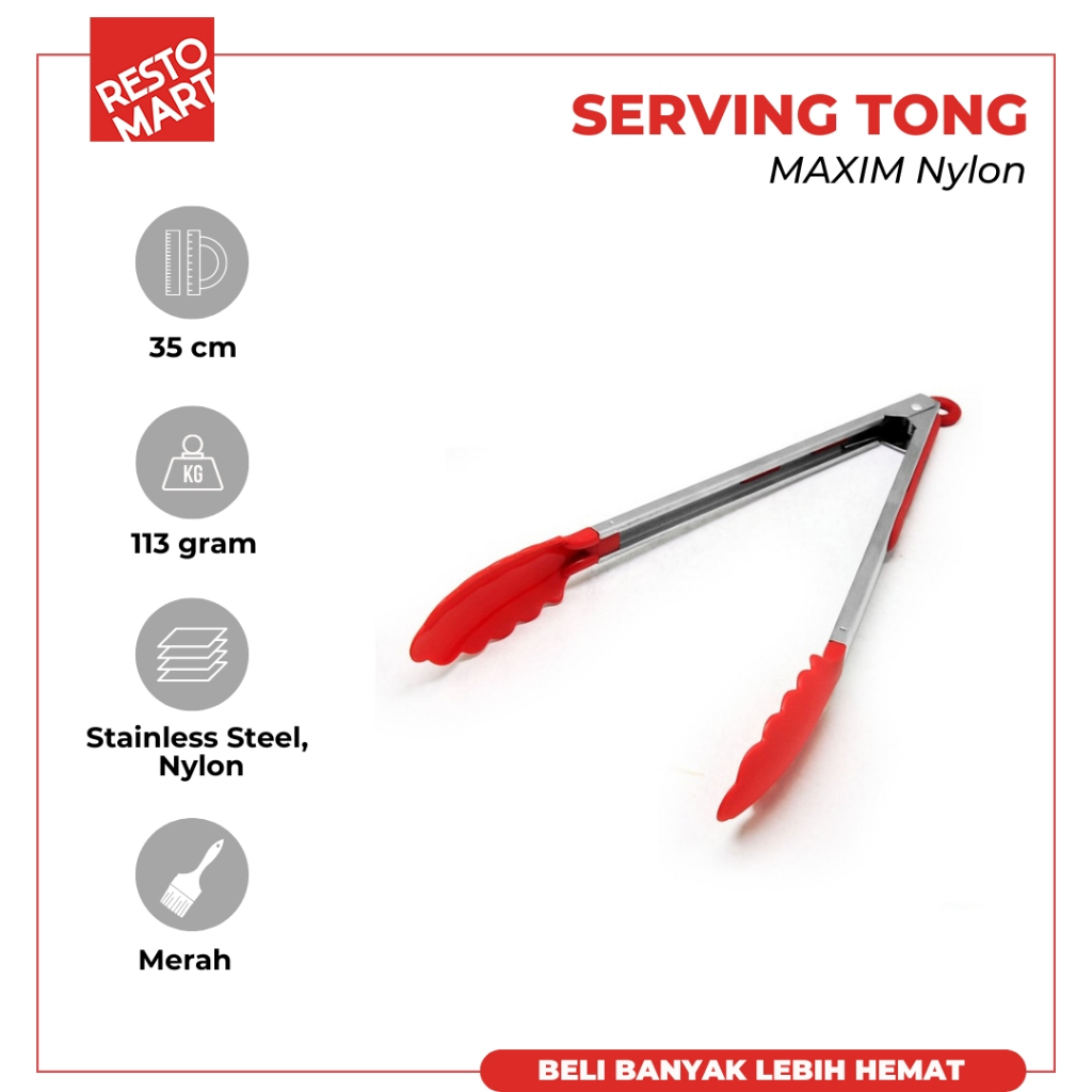 Jual Penjepit Makanan / Capit Makanan 30.5 cm / Nylon Tongs 12" MAXIM ...