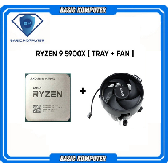 Jual PROCESSOR AMD RYZEN 9 5900X ( TRAY + FAN ) | Shopee Indonesia