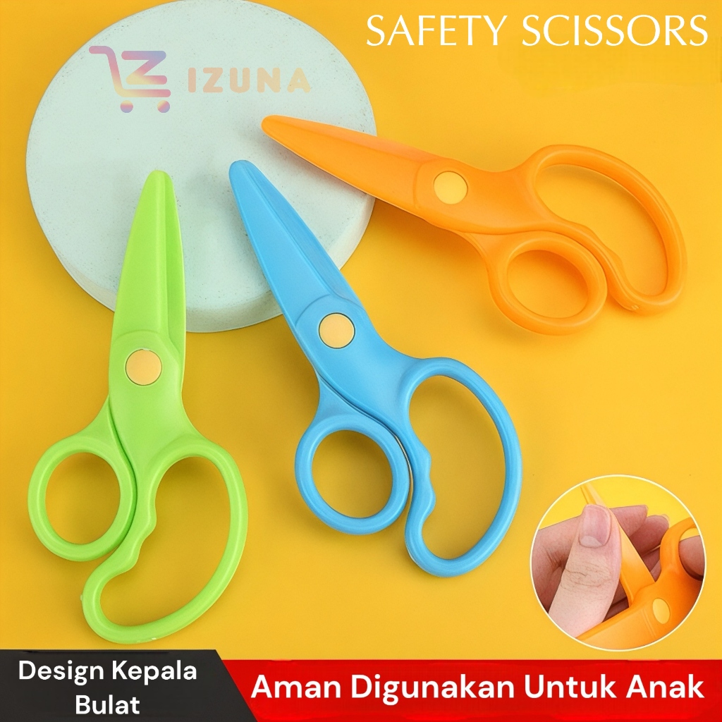 Jual IZ - ATK027 SAFETY SCISSORS / GUNTING ANAK / GUNTING PENGAMAN ANAK / GUNTING MINI ANAK ...