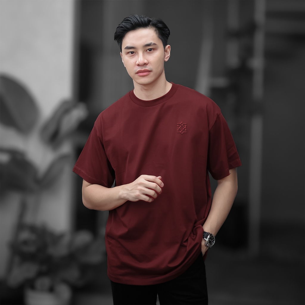 Jual KREST Kaos Merah Marun Oversize Tshirt Red Maroon Signature | Shopee Indonesia