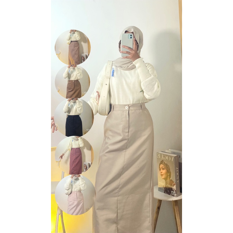 Jual Rok Span Basic Rok Span Wanit Rok Span Korean style Rok Formal Rok ...