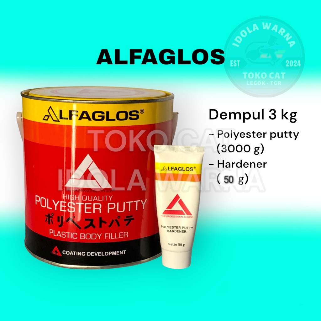 Jual Dempul ALFAGLOS 3 Kg ( galon ) High quality + Hardener / Dempul ...