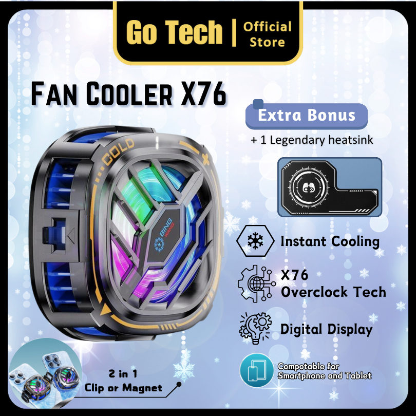 Jual Go Tech - Funcooler X76 Pendingin HP Fan Cooler X76 Tablet Cooling ...