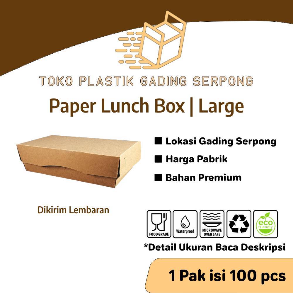 Jual Paper Lunch Box Coklat / Kotak Makan Kertas Putih / Paper Lunch ...