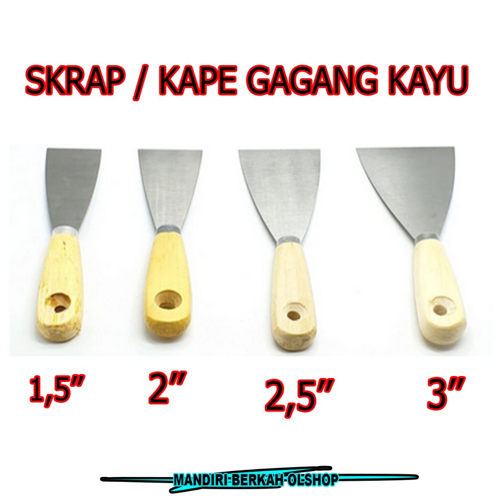 Jual Kape Gagang Kayu 1,5" 2" 2,5" 3" / Skrap / Scrapper / Kapi Cat ...