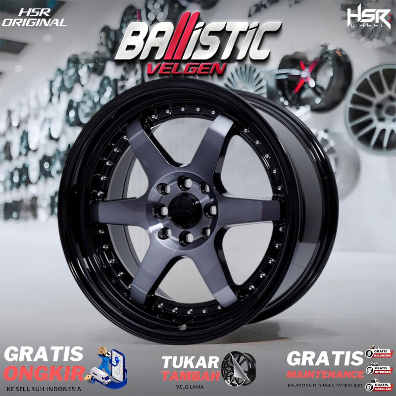 Jual Velg Racing Mobil Ring17 Lebar 75/85 Lubang Baut/PCD 4X100 dan 4X114,3 Original HSR Wheel ...