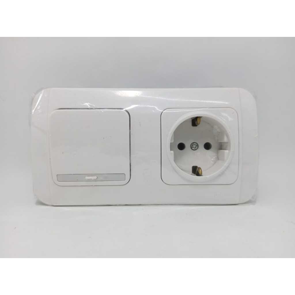 Jual SAKLAR ENGKEL + STOP KONTAK WID BROCO GALLEO G26151-55SWID - SNOW ...