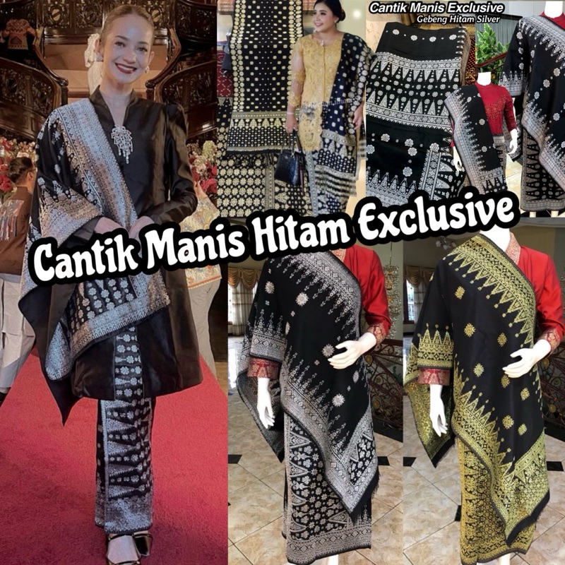 Jual Songket Cantik manis Exclusive Hitam Gold & Silver ORI /Songket ...