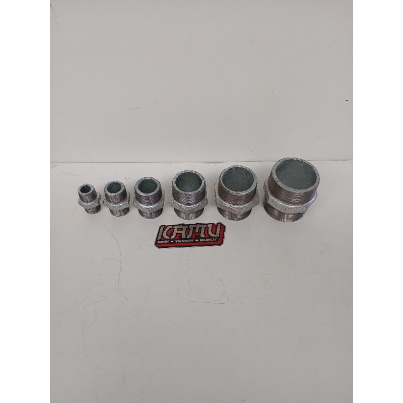 Jual DOBEL NEPEL GALVANIS 1/2 3/4 1 1¼ 1½ 2 INCH / DOUBLE NIPPLE BESI / DOBEL DRAT LUAR KUALITAS ...