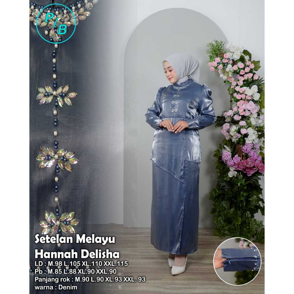 Jual Setelan kebaya melayu hannah delisha - kebaya modern kekinian ...