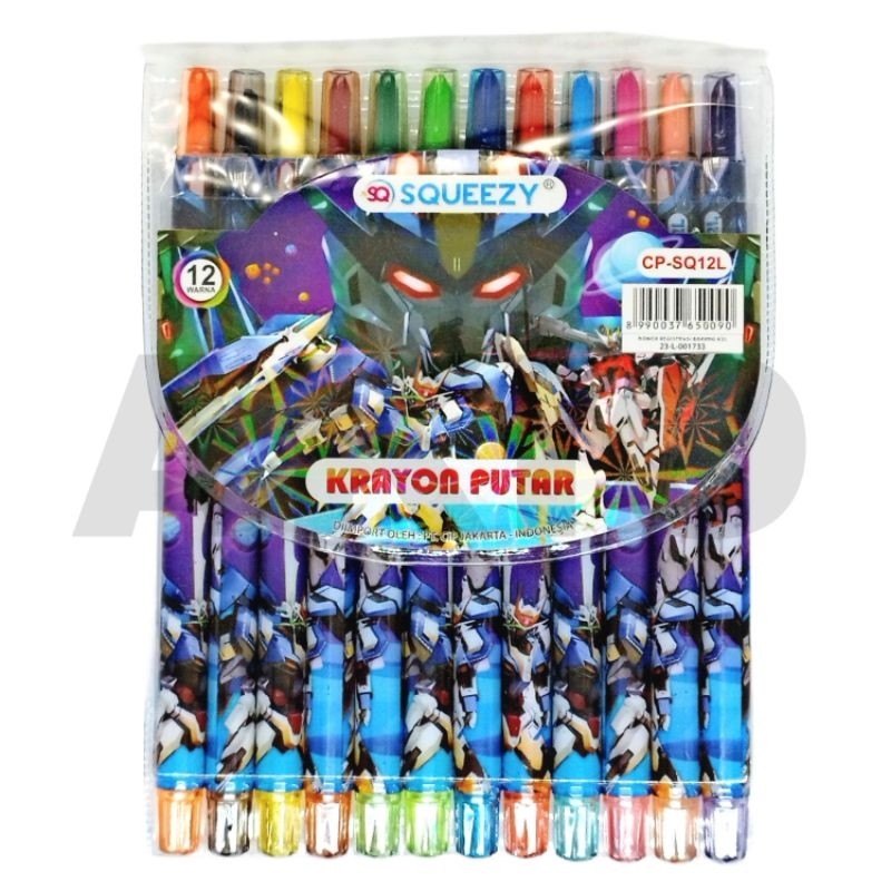 Jual Crayon Putar Panjang Karakter ROBOT GUNDAM TRANSFORMERS 12 Warna ...
