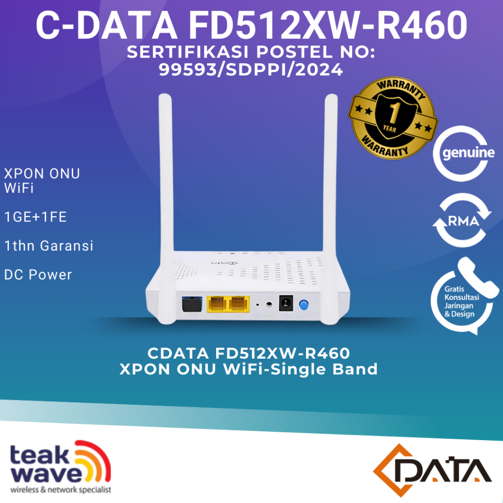 Jual C-DATA XPON ONU FD512XW-R460 1GE 1FE WIFI ONT GPON EPON CDATA FD512XW-R460 ONT | Shopee ...