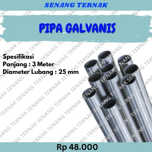 Jual Pipa besi support galvanis galvanize 3/4 " inch panjang 3 meter ...