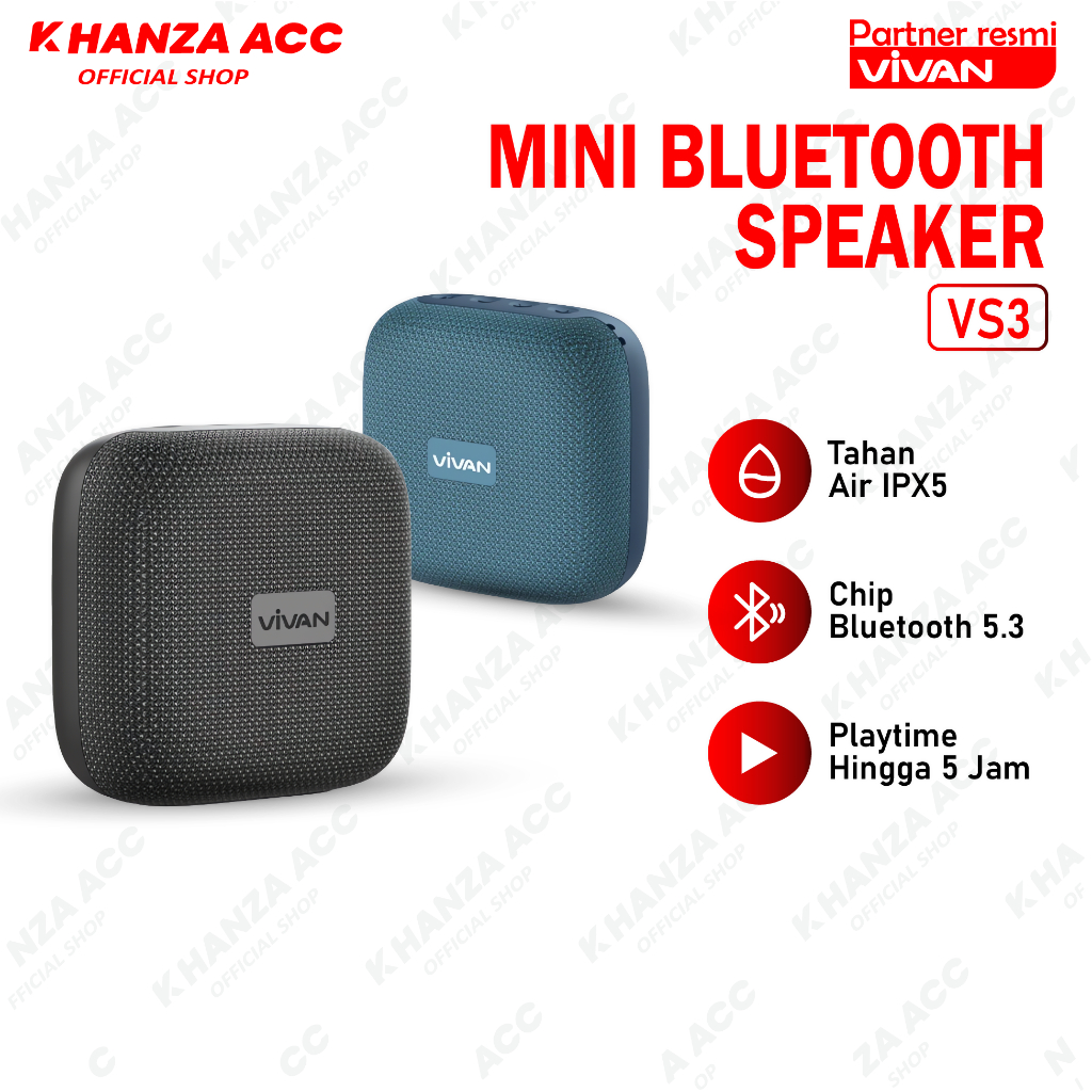 Jual KHANZAACC VIVAN VS3 Speaker Bluetooth Mini IPX5 | Bluetooth 5.3 ...
