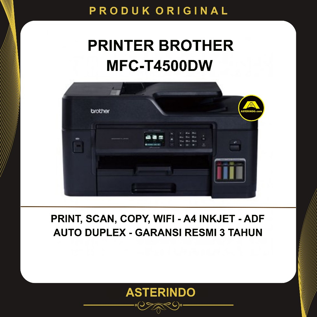 Jual Printer Brother Inkjet MFC-T4500DW Print Scan Copy Fax Duplex Wifi ...