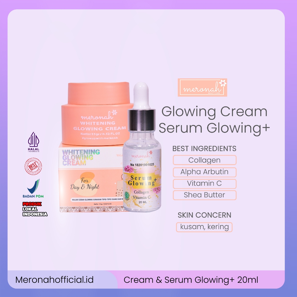 Jual Meronah Cream + Serum Glowing | Shopee Indonesia