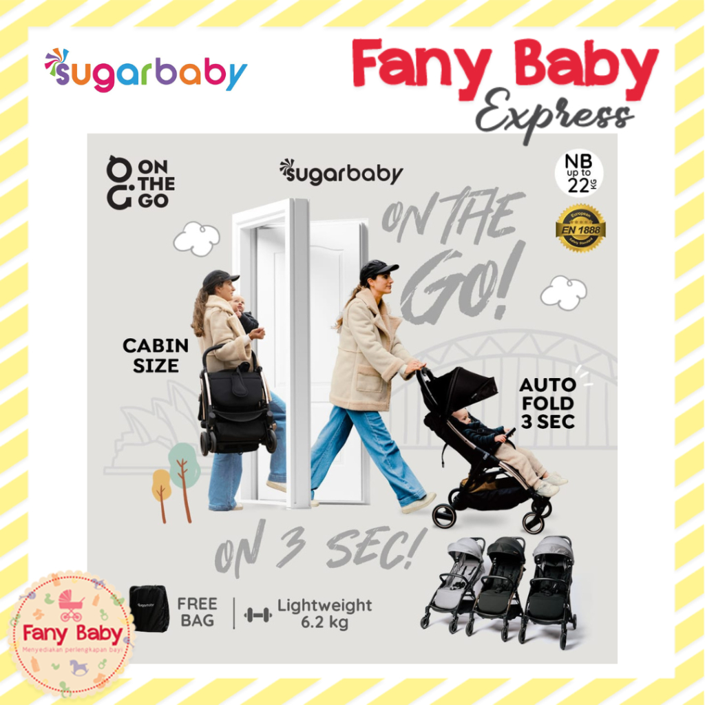 Jual SUGAR BABY ON THE GO STROLLER AUTO FOLD | STROLLER BAYI | Shopee ...