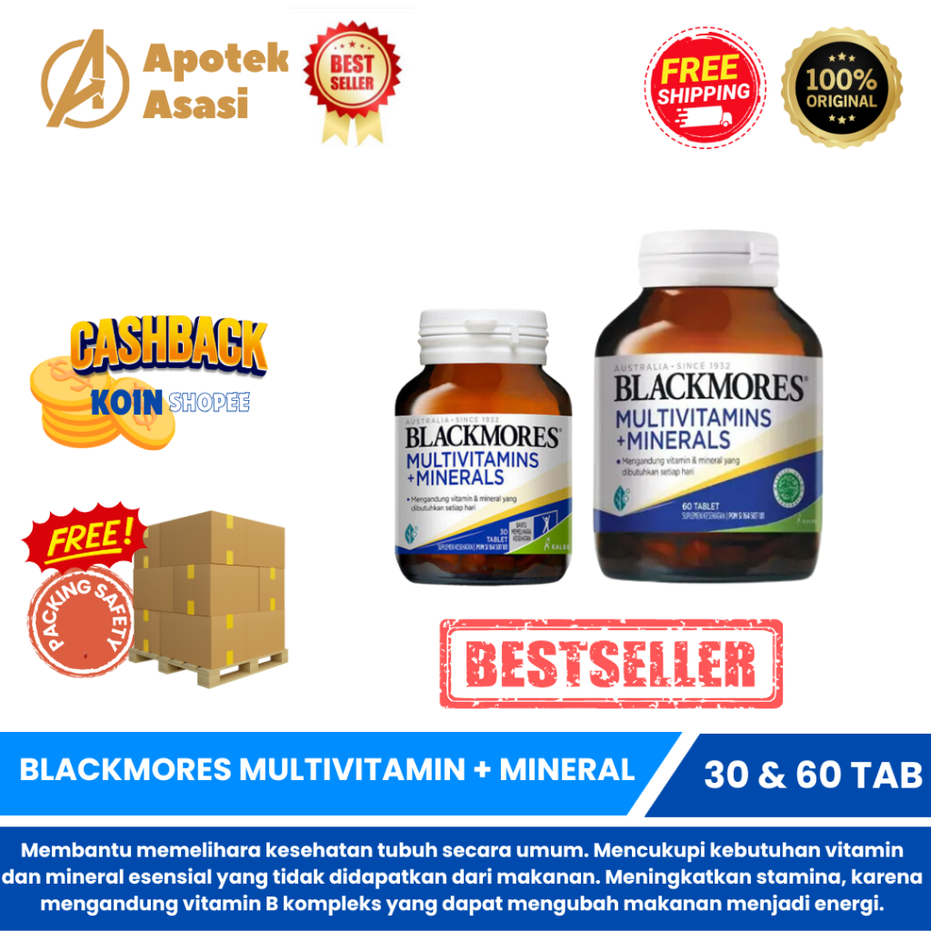 Jual Blackmores Multivitamin + Mineral 30 & 60 Tablet/Daya Tahan Tubuh/Suplemen/Imunitas ...