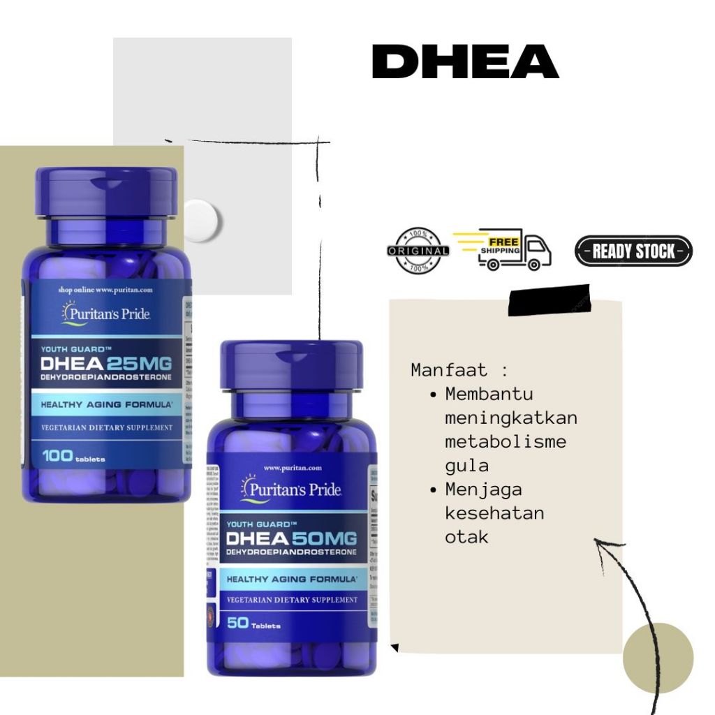 Jual Puritan's Pride DHEA 25 mg 100 Tablets / 50 mg 50 Tablets untuk ...