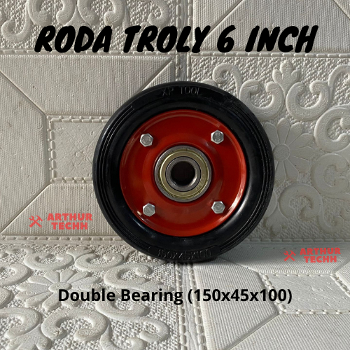Jual Roda Karet Troli Troly 6 Inch Double Bearing Roda Only Mati Trolly ...