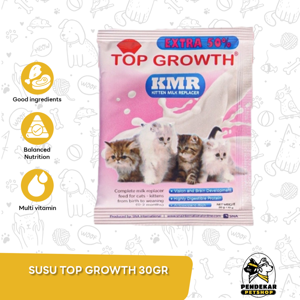 Jual Top Growth Kitten Cat Milk Susu Anak Kucing Sachet 20 Gram ...