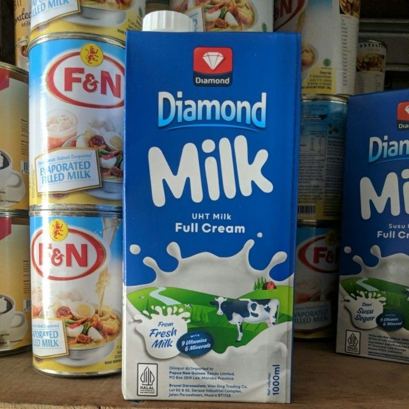Jual susu diamond uht full cream 1Liter susu diamond milk | Shopee ...
