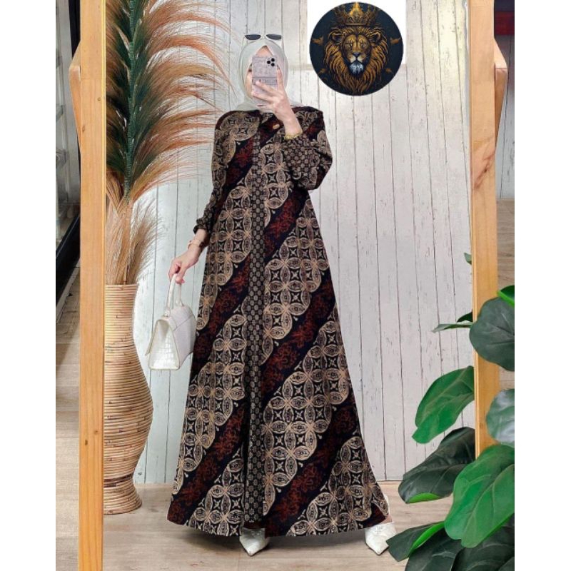 Jual Gamis Batik Cardigan Katun Senomito | Shopee Indonesia