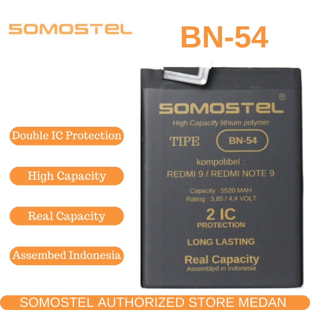 Jual BN54 BN 54 Redmi Note 9 / Redmi 9 Batre Baterai Original Somostel ...