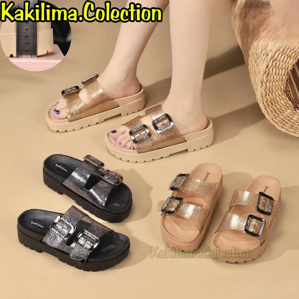 Jual SANDAL MONOBO STRAB DUA SENDAL KARET JELLY PEREMPUAN YBL 851-A2 ...