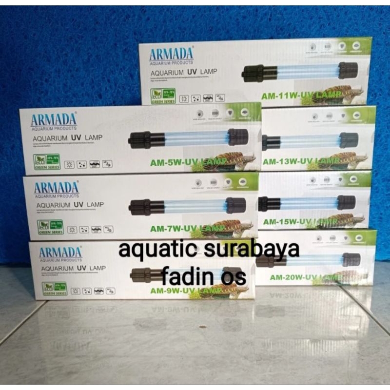 Jual ARMADA LAMPU UV AQUARIUM KOLAM STERILISASI ALGAE UV 5/7/9/11/13/15 ...