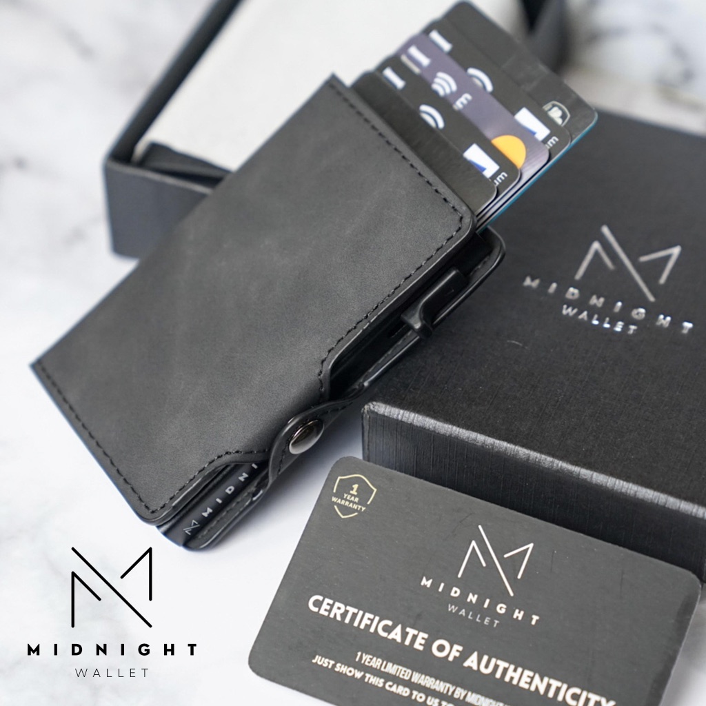 Jual Dompet Pria kulit MIDNIGHT Smart Wallet Card Holder RFID Compact ...