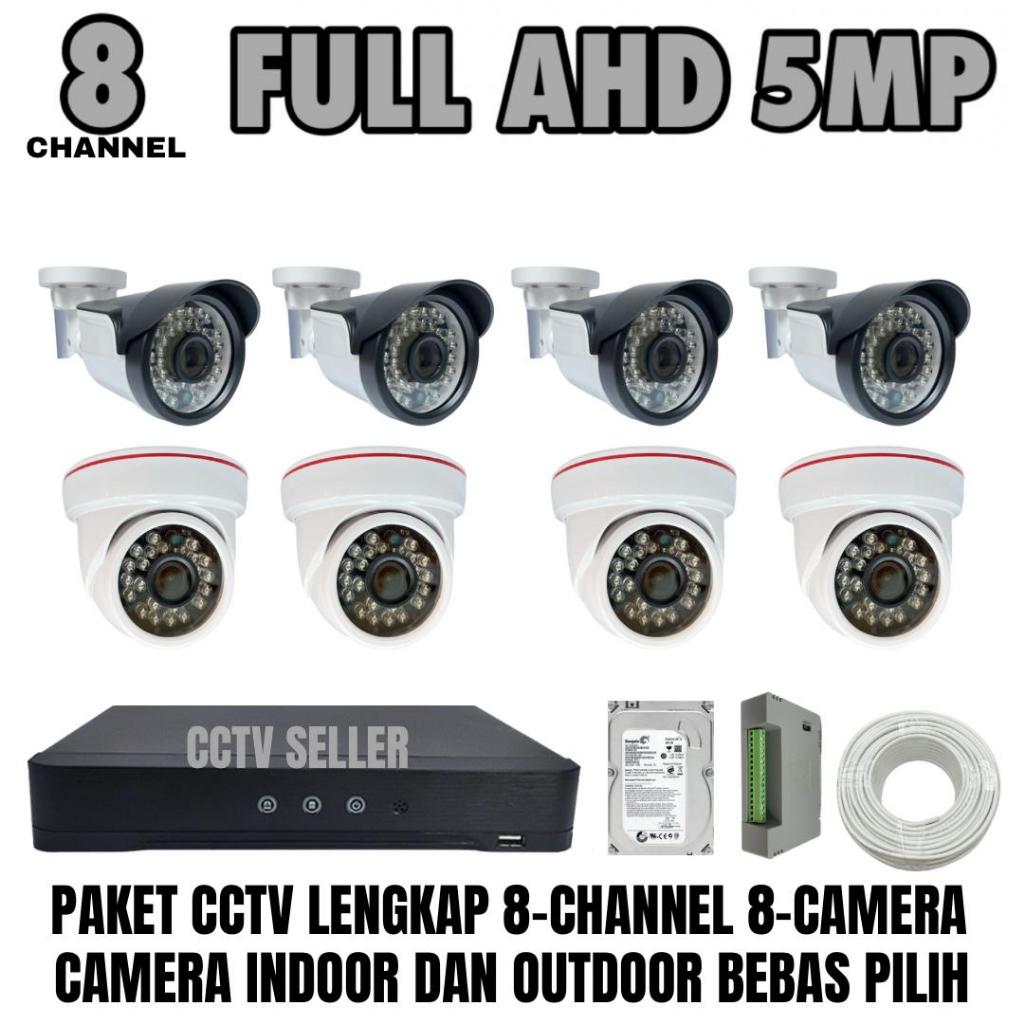 Jual PAKET CCTV 8 CHANNEL 8 CAMERA FULL AHD 5MP 1080P IR SONY KAMERA ...