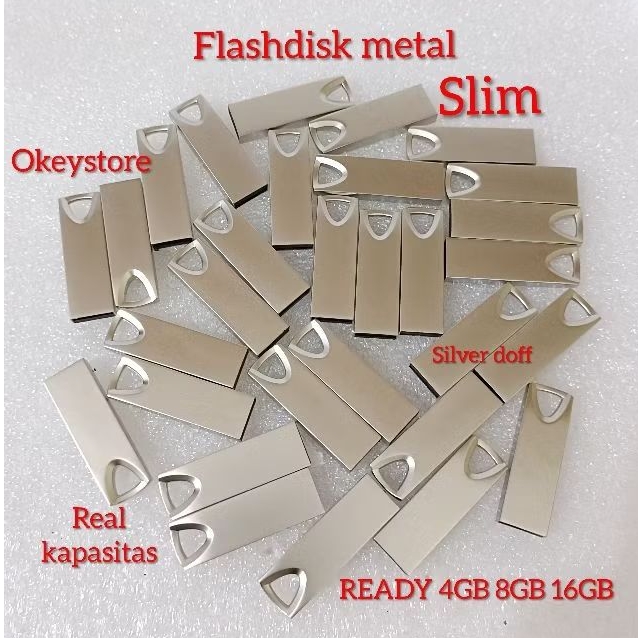 Jual FLASHDISK 4GB 8GB 16GB METAL SLIM FDMT18 REAL KAPASITAS | Shopee ...