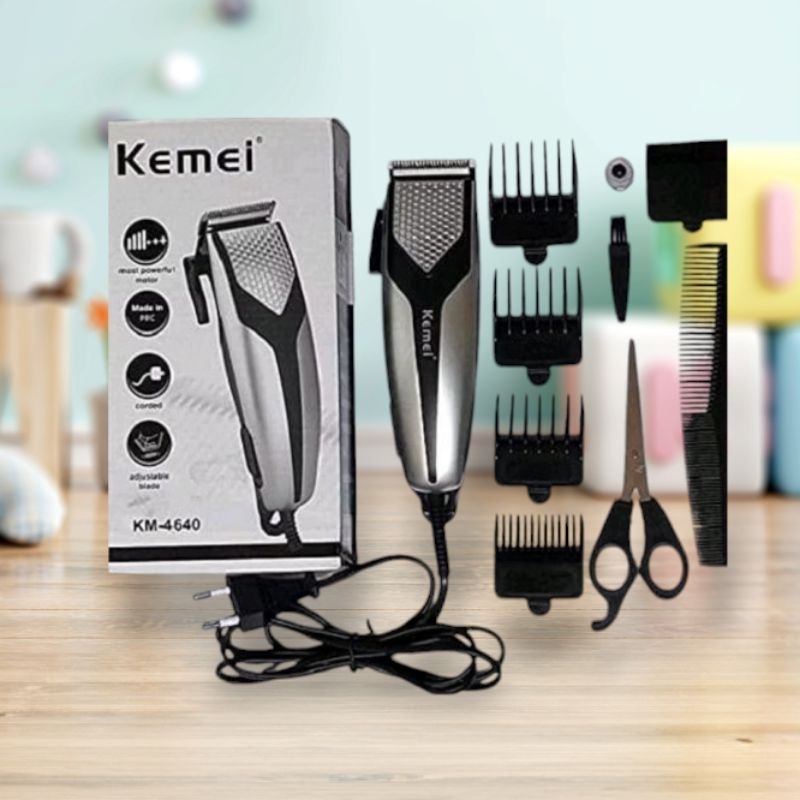 Jual Mesin Cukur Rambut Kemei KM-4640 Paket Alat Cukur, Gunting & Sisir / Alat Cukur Rambut ...