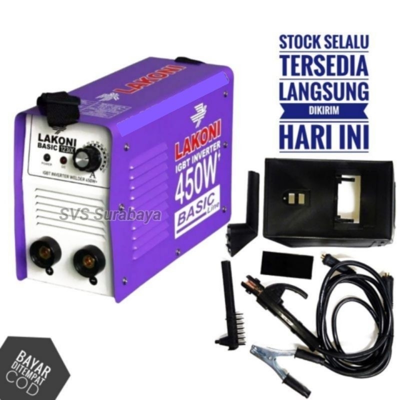 Jual Lakoni Las listrik 450 wat 120A basic 123ix mesin las travo inverter IGBT | Shopee Indonesia