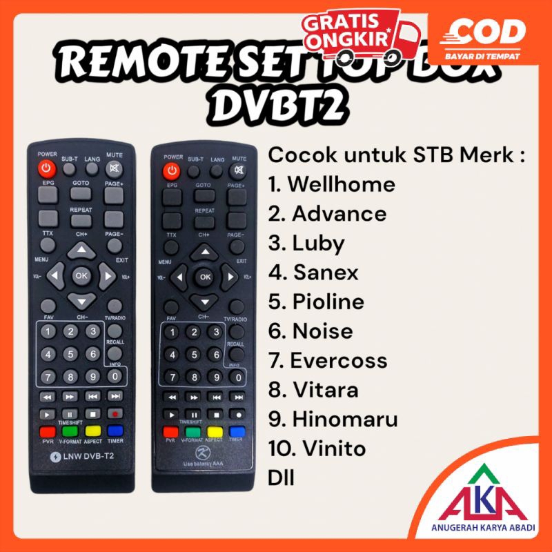 Jual Remote Multi Set Top Box LNW DVB T2 / SHW 503 Remot STB Multi Universal | Shopee Indonesia