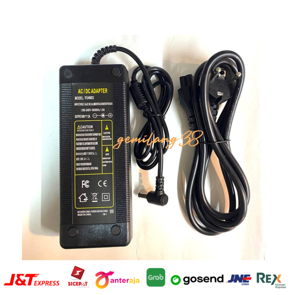 Jual Adaptor 48V 3A + kabel Power supply 48V 3A Adaptor DC 48 V 3 A ...