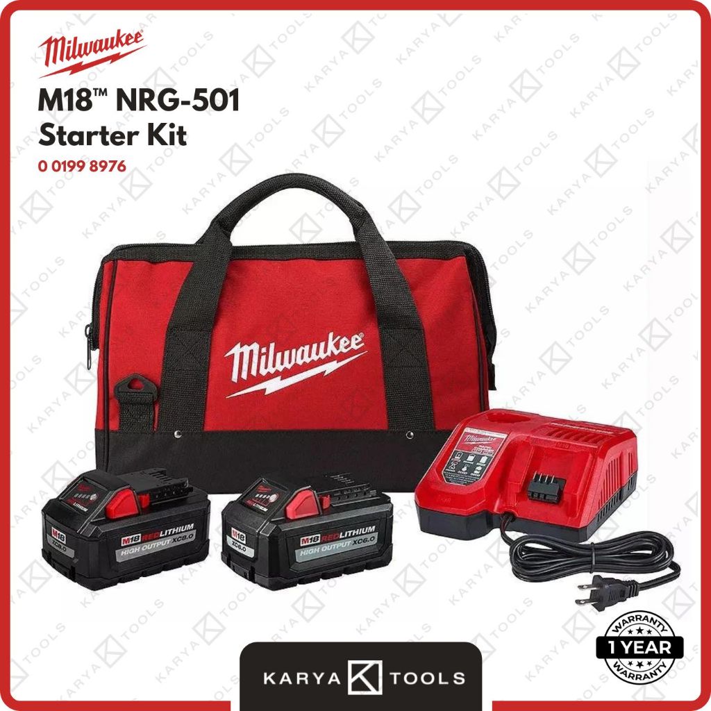 Jual Milwaukee M18 NRG-501 Fast Charger Starter Kit : Charger M12-18C ...
