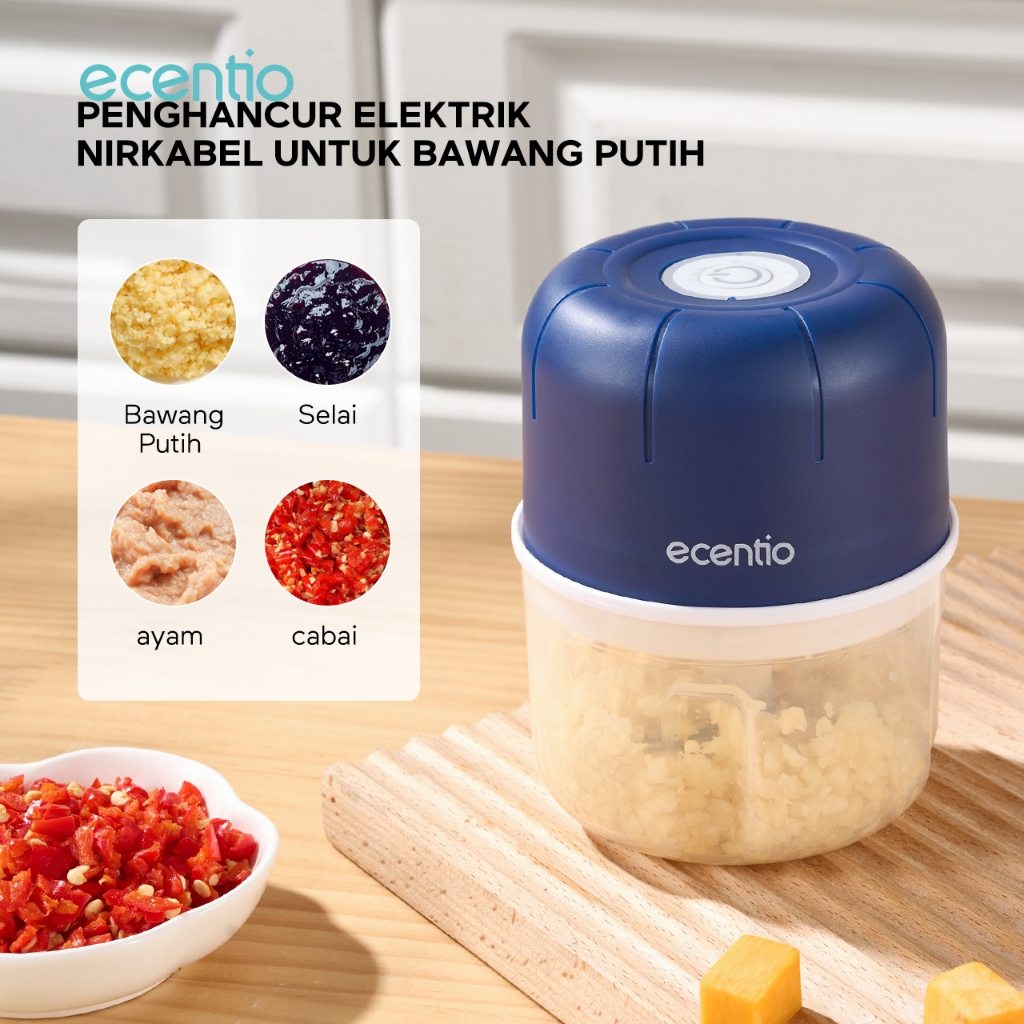 Jual ecentio Mini Chopper Blender 6 pisau 250ml Portable Penggiling ...