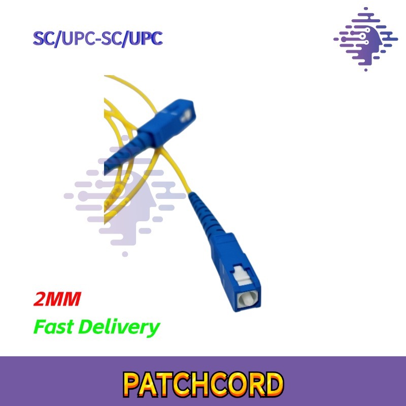 Jual PATCHCORD SC/UPC-SC/UPC Fiber Optic FTTH 2MM 2Meter PATCORE ...