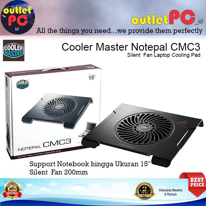 Jual Cooler Master Notepal CMC3 Cooling Pad Silent Fan Laptop Notebook ...