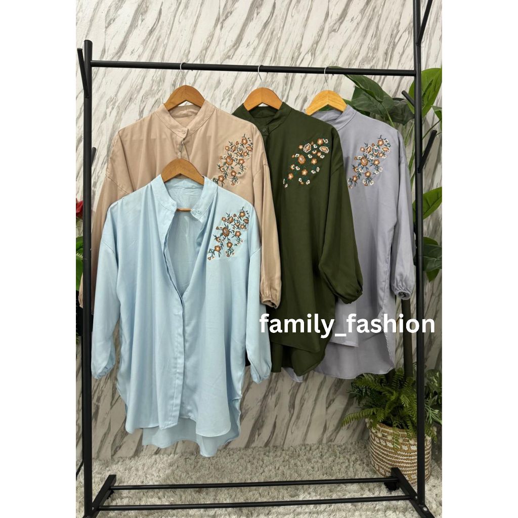 Jual Blouse Bordir Rayon Twill Atasan Wanita Terbaru | Kemeja Atasan ...