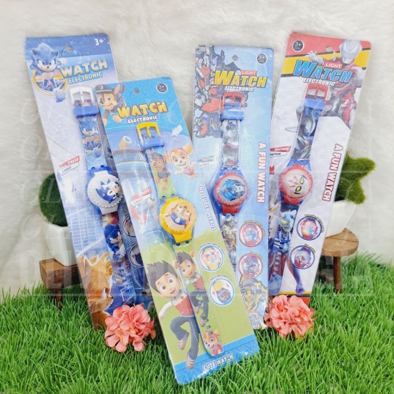 Jual Jam Tangan Anak Digital Lampu Putar LED Paw Patrol Transformer ...
