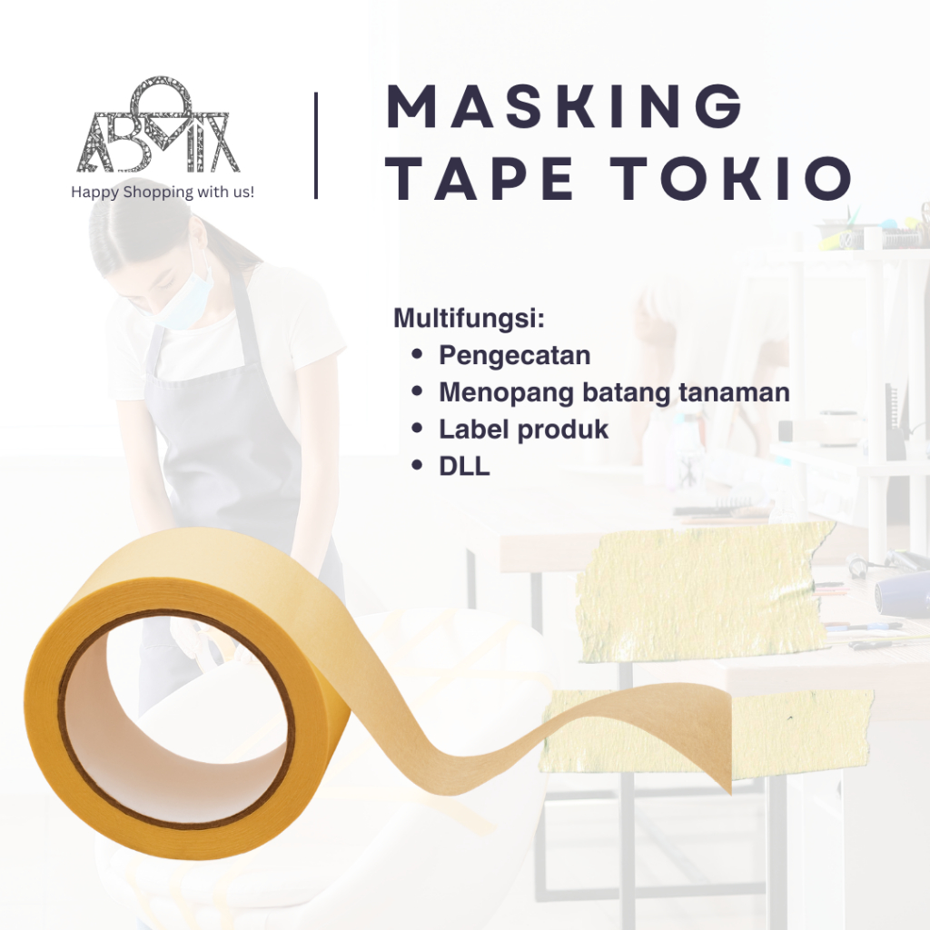 Jual Masking Tape Tokyo 24mm x 25m Isolasi Kertas Kuning | Shopee Indonesia