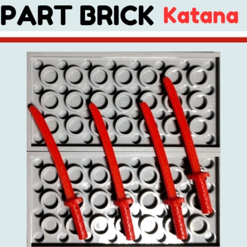 Jual part brick sword katana red/ katana merah minifigure lego | Shopee ...